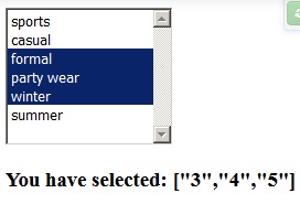 Multi select listbox with dynamid ng-selected values | AngularJS Tutorials