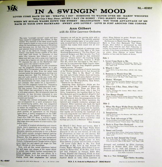 Espo's Vinyl Right Angle: Ann Gilbert