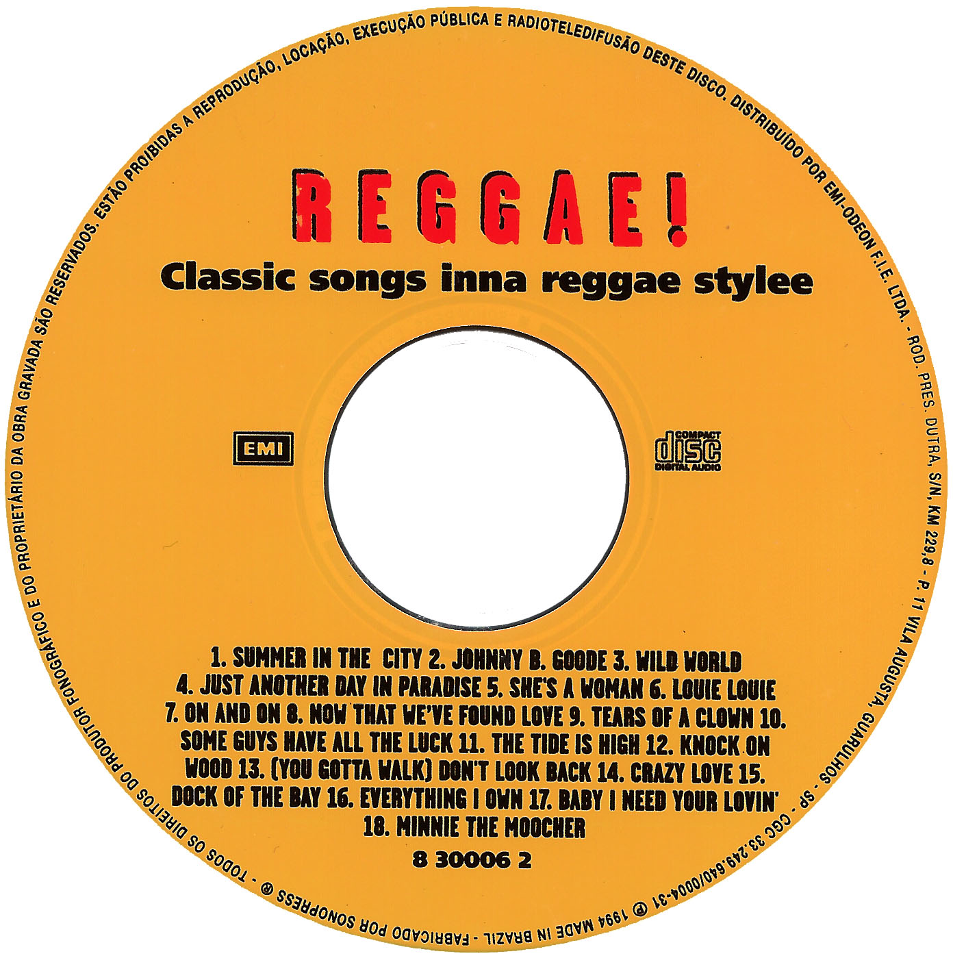 LA PLAYA MUSIC - OLDIES: REGGAE - CLASSIC SONGS INNA REGGAE STYLE - 1994