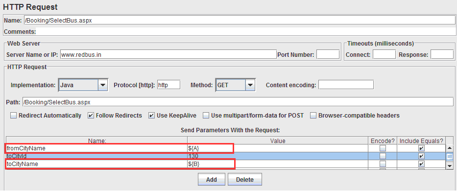 Apache Jmeter Parameterization Using User Variables