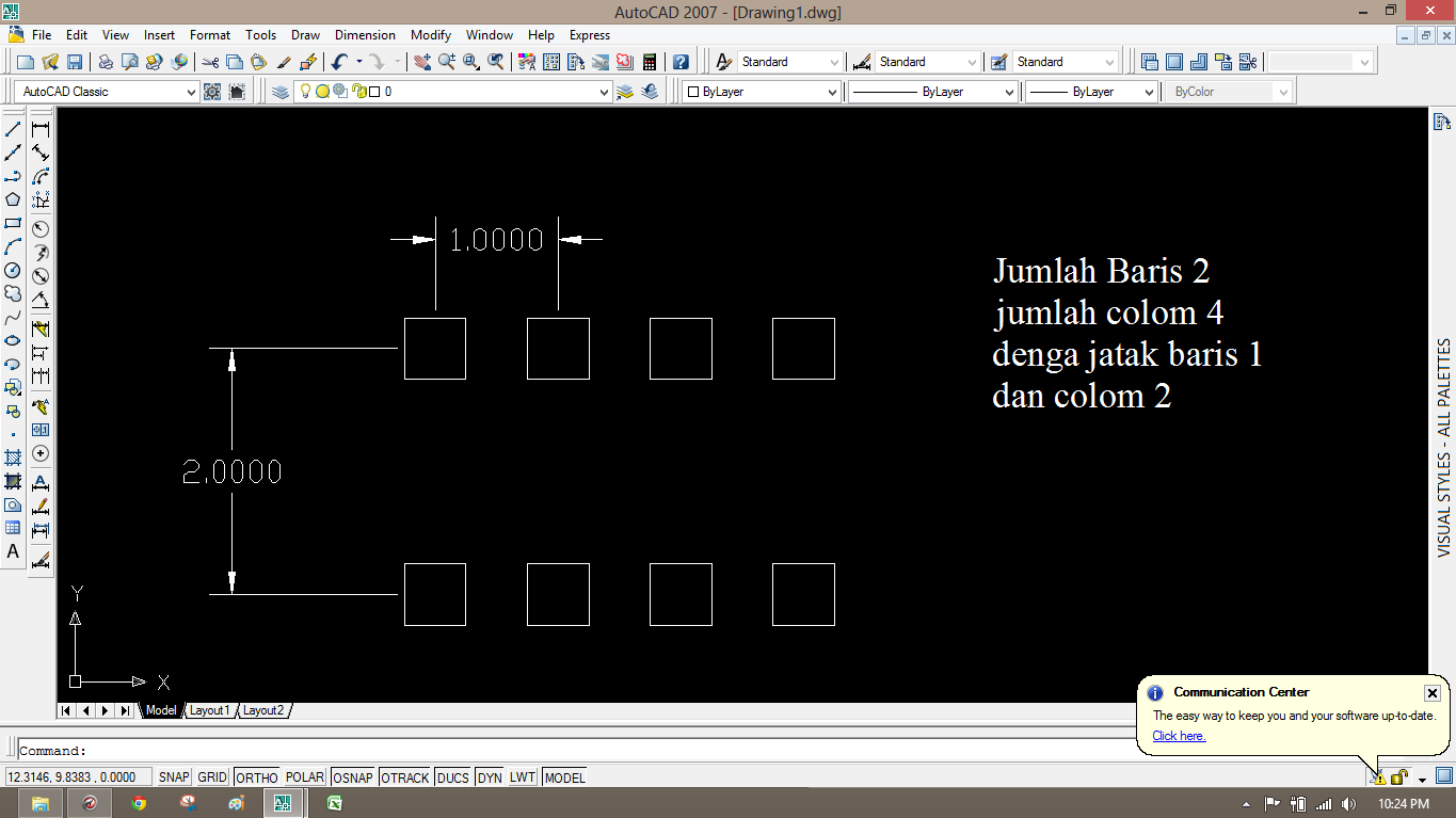 Menggunakan Perintah Array Pada Autocad Cad Of Autocad