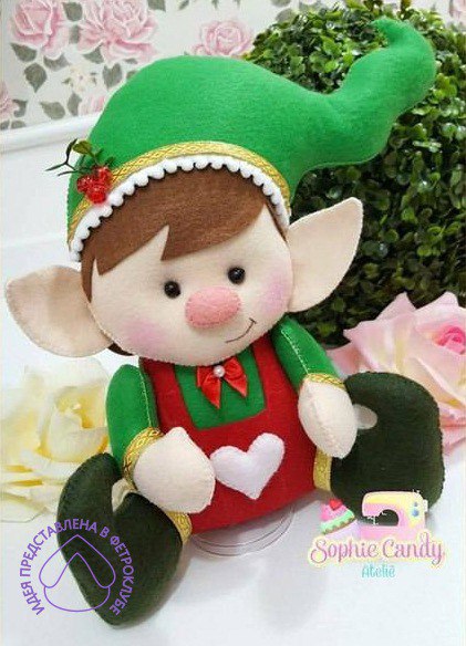 Molde Duende de Natal - Feltro e moldes para artesanato