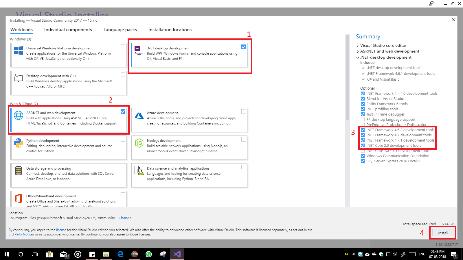 How to download and install Visual Studio 2017 for C# Programming?