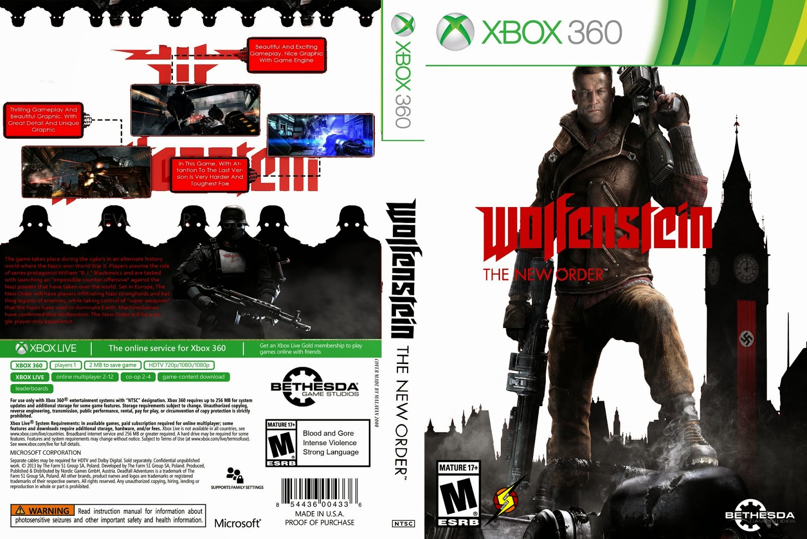 Wolfenstein The New Order - Xbox 360 - Ultra Capas