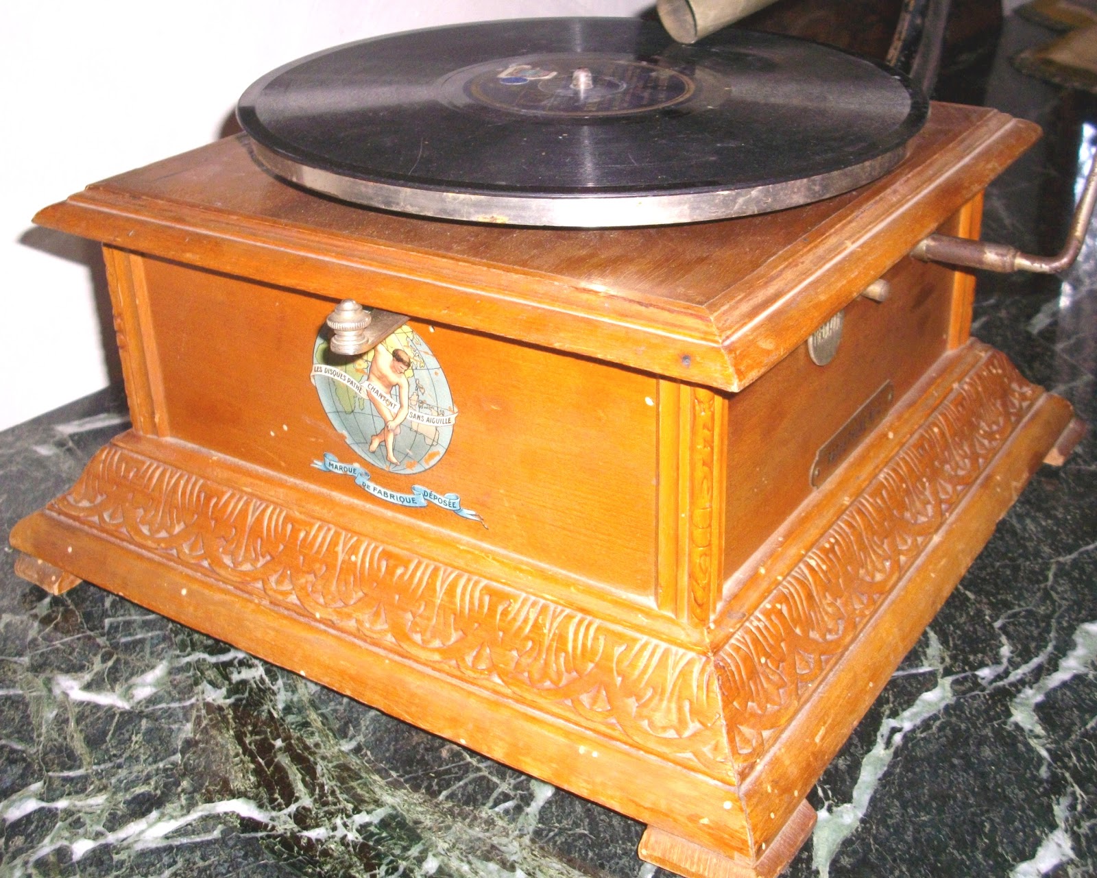 ancien gramophone phonographe a pavillon PATHEPHONE N°4 pathe