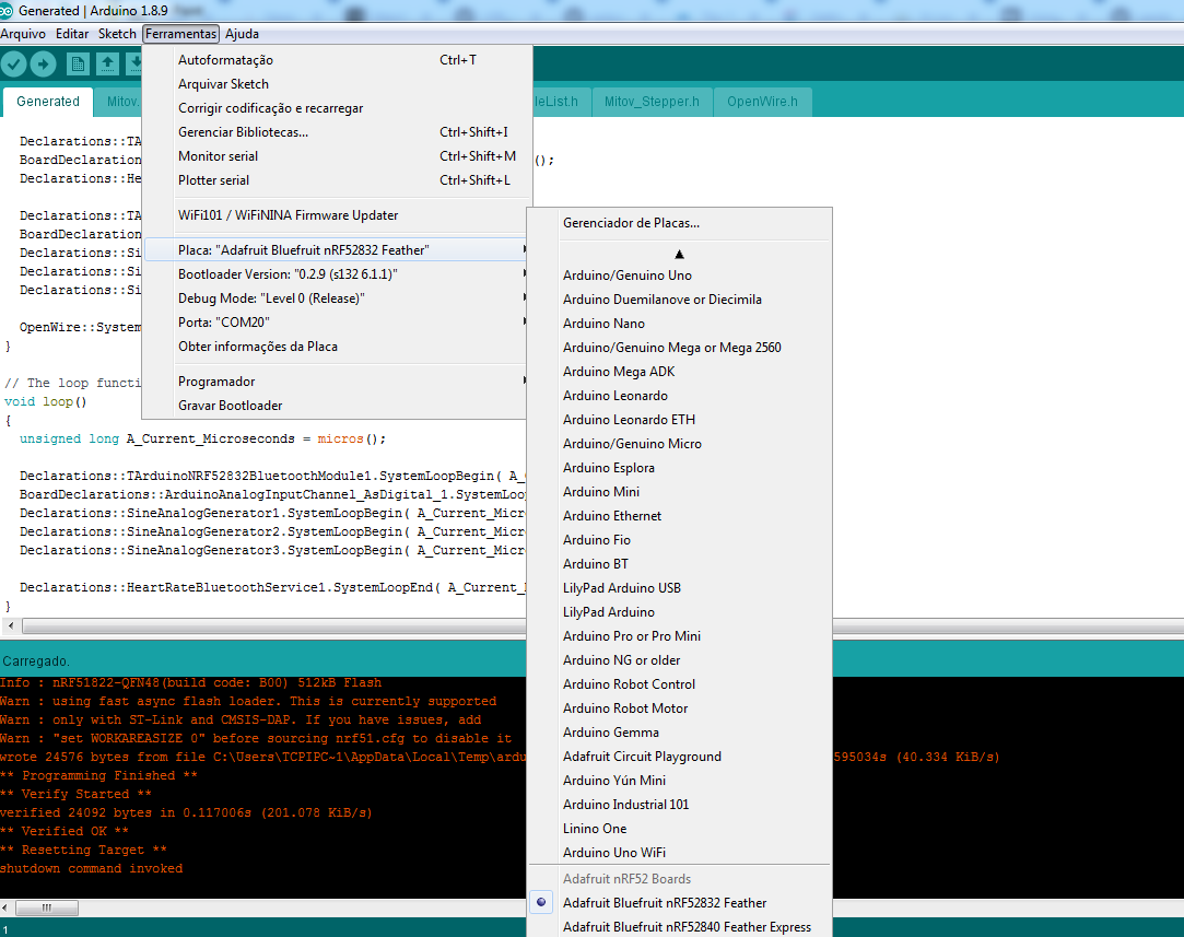NINA B302 EDDYSTONE ARDUINO