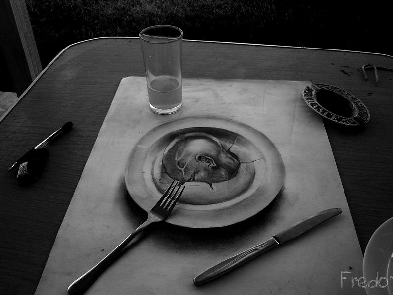 Plate Pencil Drawing