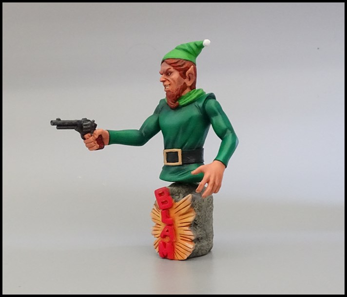 NIMAJNEB SCULPTURE: Elf with a gun buste