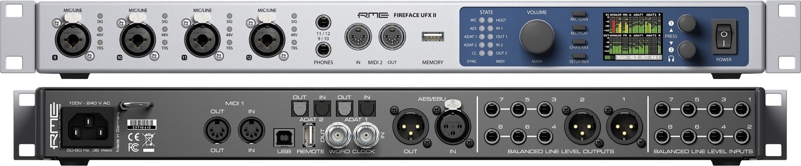 Gear Otaku: RME Fireface UFX II 発表。60チャンネル、192kHz 対応のUSB オーディオインターフェイス
