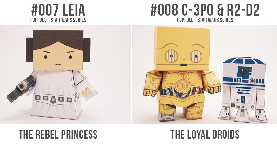 Star Wars Cubefold - Leia, C3PO & R2-D2 Papercraft | Papercraft ...