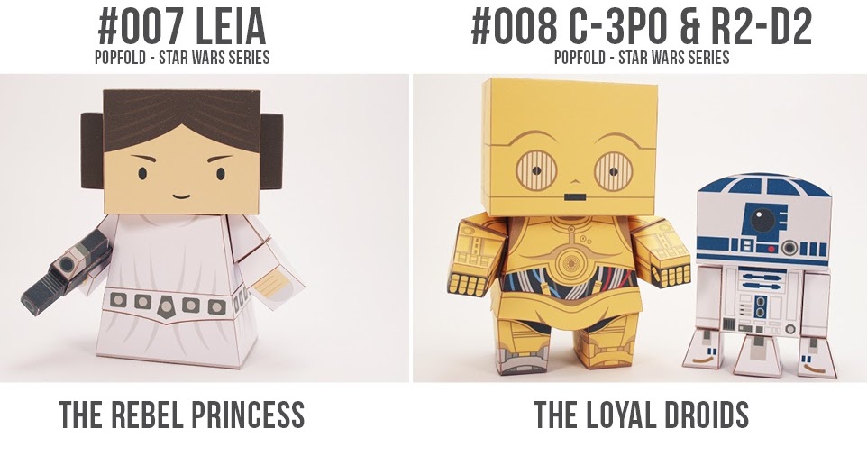 Star Wars Cubefold - Leia, C3PO & R2-D2 Papercraft | Papercraft ...