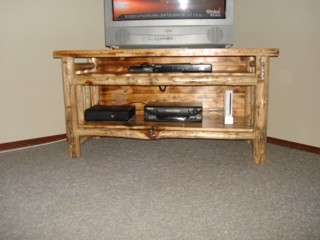 Twisted Pine Log Furniture: T.V Stand