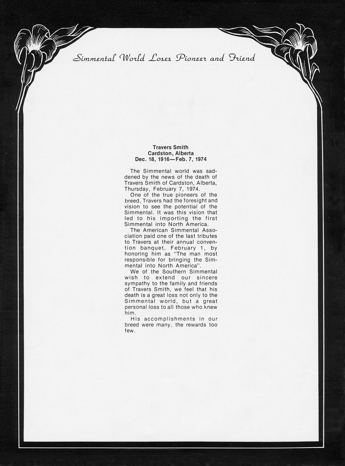 Early Years of Simmental in North America: December 2011