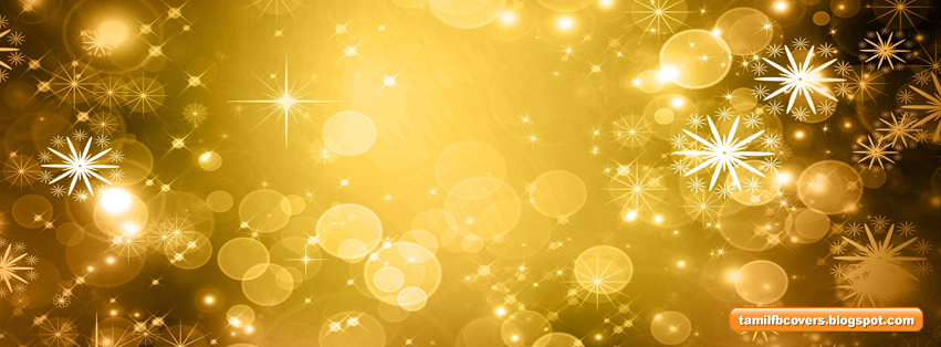 My India FB Covers: Gold Snow Flake - Abstract FB Cover