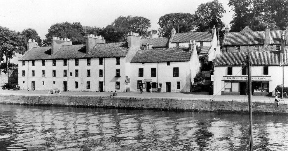 Tour Scotland: Old Photograph Houses And Shops Cramond Scotland