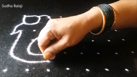 8 by 8 dots rangoli 8-8 dots kolam