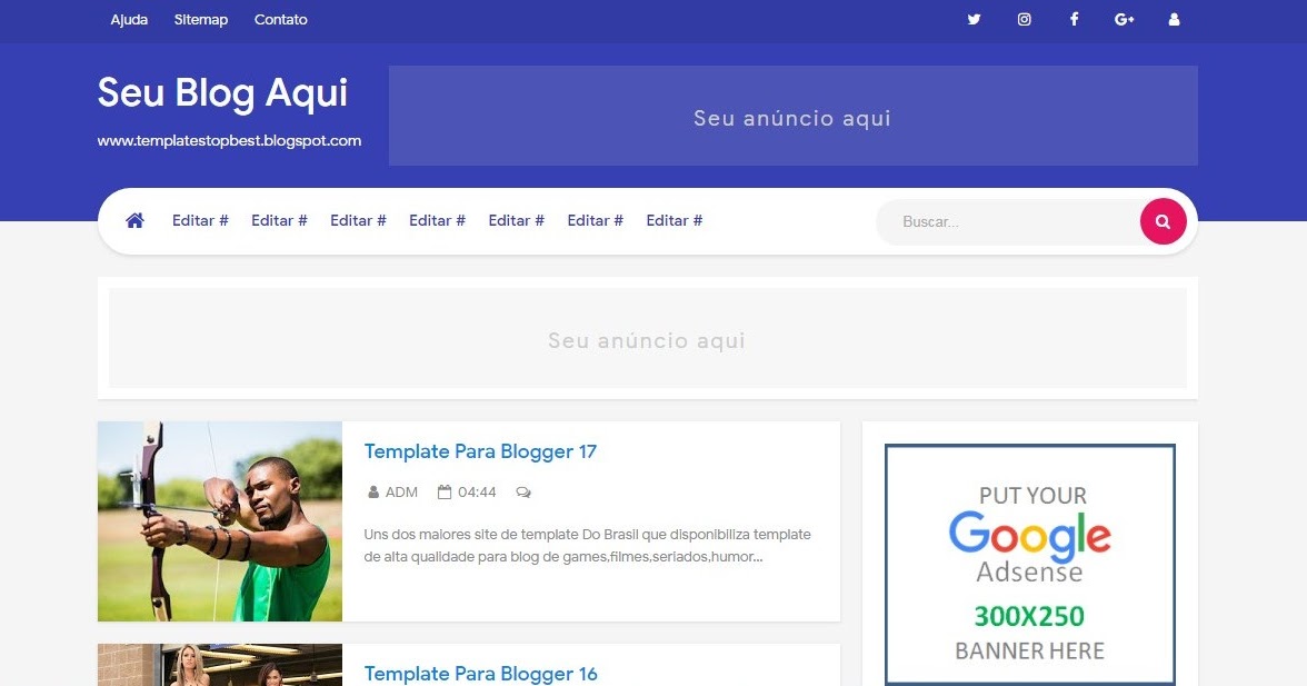 Novo Template responsivo Blogger