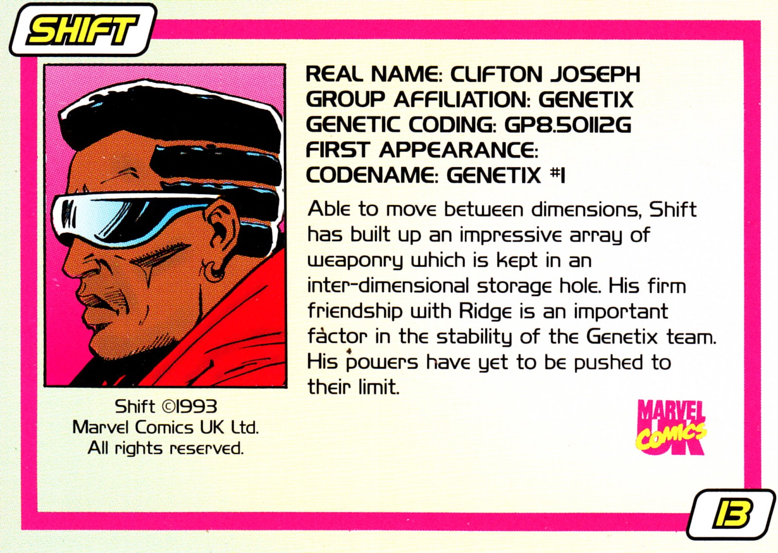 STARLOGGED - GEEK MEDIA AGAIN: 1993: GENE CARDS 13-14 (Marvel UK)
