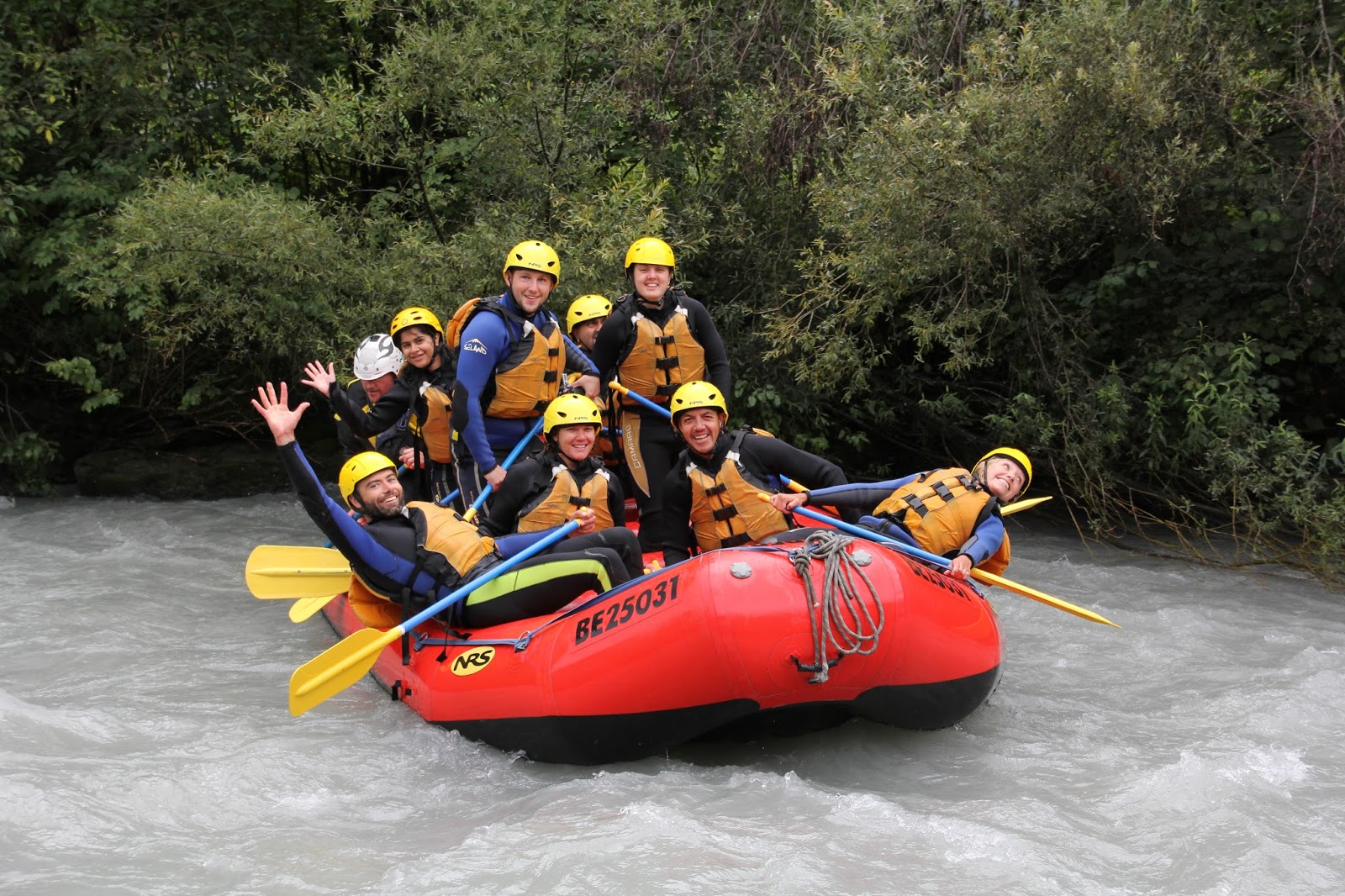 White Water Rafting In The Glacial River Of Interlaken, Switzerland