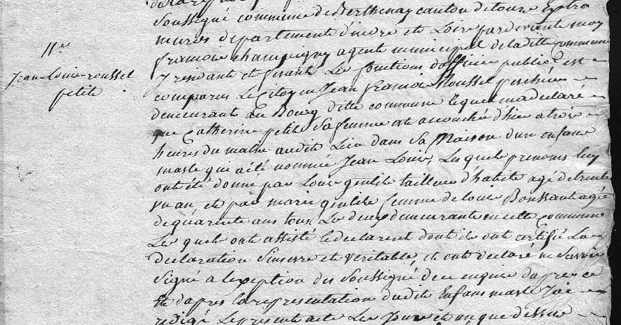 MES AÏEUX EN ANJOU ET TOURAINE: Jean-Louis ROUSSEL 1796