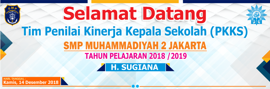 Desain Banner Selamat Datang PKKS - SMP Muhammadiyah 2 Jakarta
