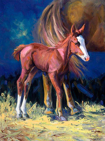 Lunell Gilley Fine Art: Original Equine Oil Painting"The New One" by ...