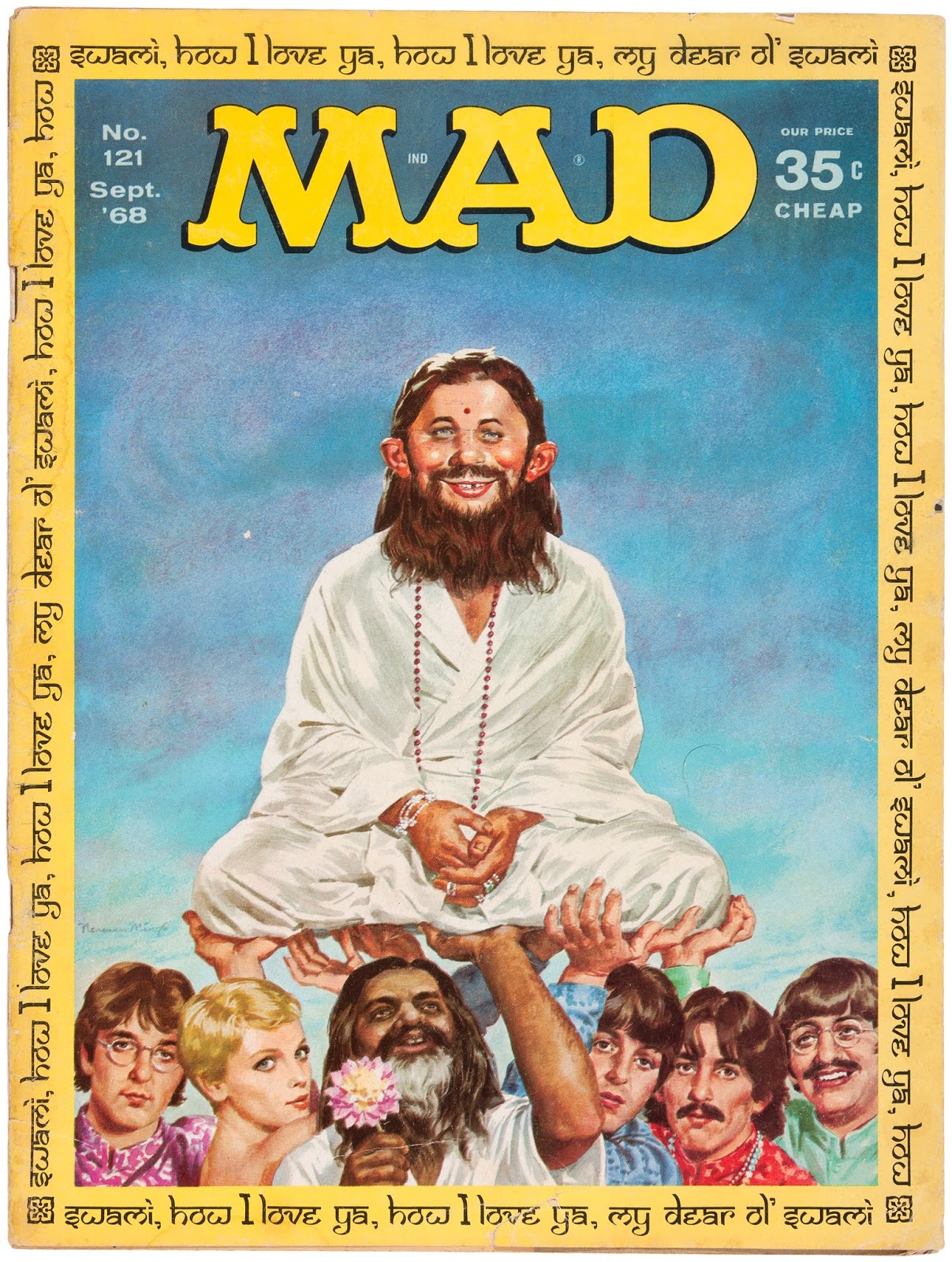 Artifact: Beatles and Maharishi cover from Mad Magazine, 1968