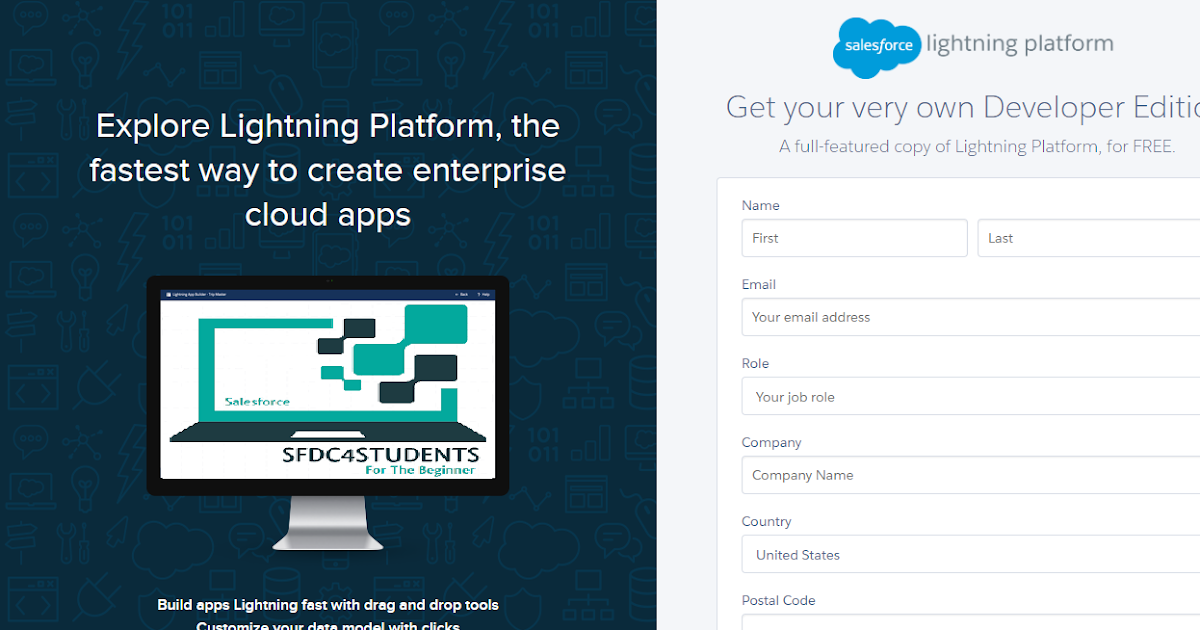 SFDC4Students: How to Create Salesforce Developer Org