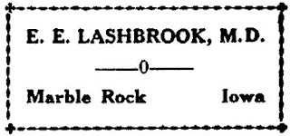 Reflections From the Fence: Dr. Lashbrook, The Patient This Time, 1911