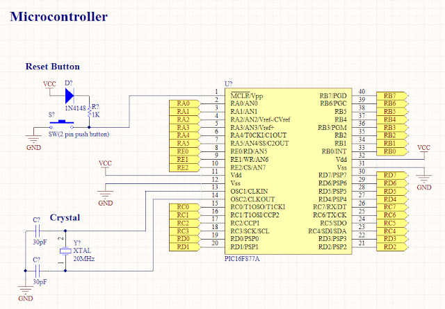 Practical Approach to PIC16F877A: Basic Circuit for PIC 16F877A