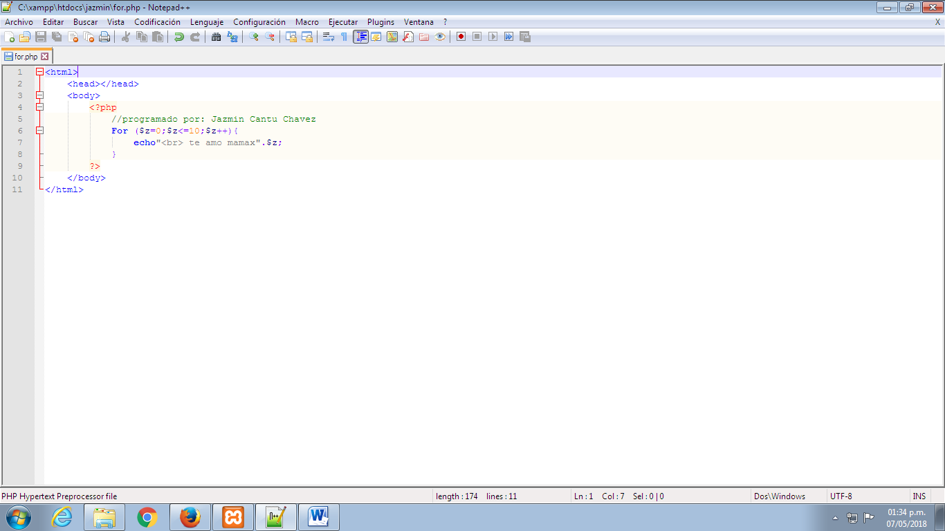 Programando nuestro futuro: Ciclo for en PHP