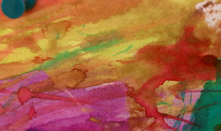 Play-Based Classroom: Water Colors on Cardboard Squares