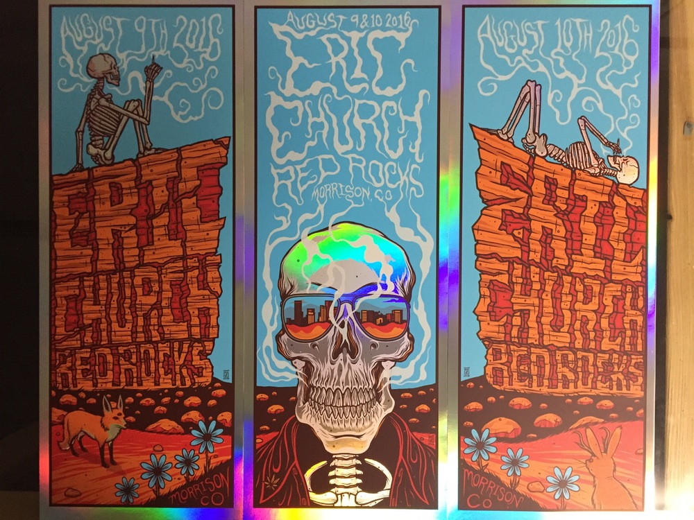 INSIDE THE ROCK POSTER FRAME BLOG: Jim Mazza Eric Church Red Rocks ...