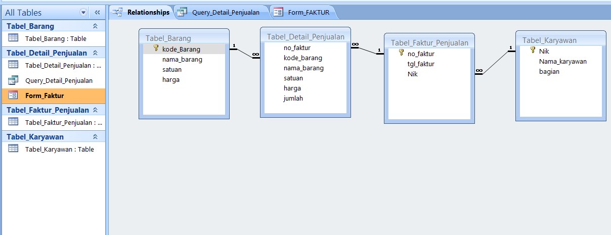 Contoh Basis Data FAKTUR (Relasi, Query, Dan Form) ~ Blog Anak Sistem ...
