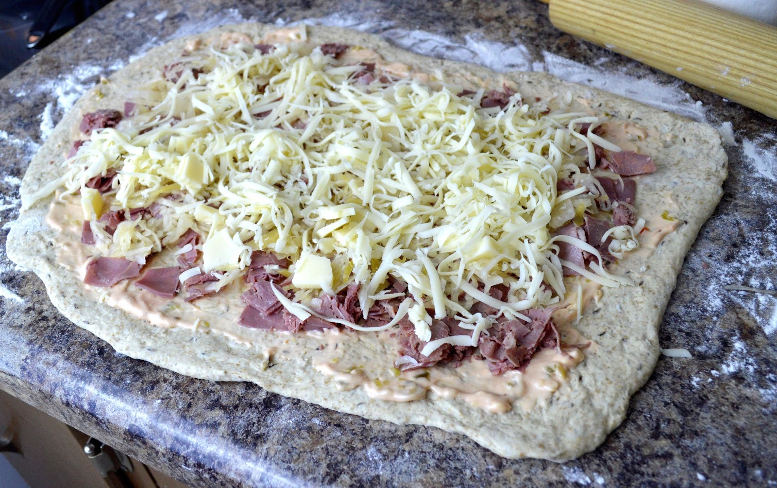 The Messy Apron: Rolled Up Reuben Loaf