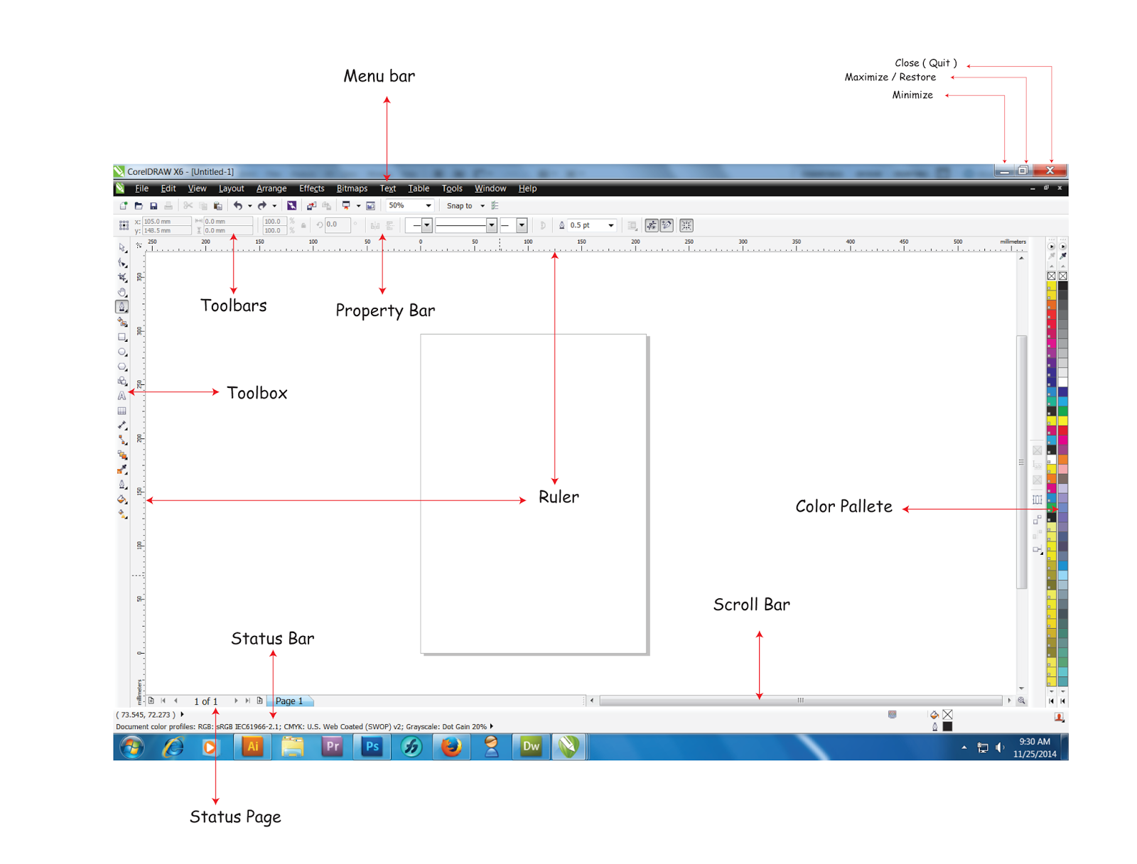 Informasi Tampilan Layar CorelDraw ~ CONTROLDELL
