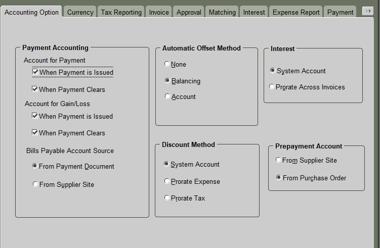 Oracle Application's Blog: Payables Options Setup in Oracle : How to ...