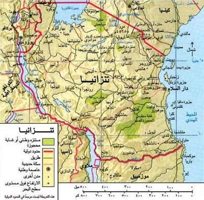 Kijana Wa Kiislam: RAMANI YA TANZANIA KWA LUGHA YA KIARABU