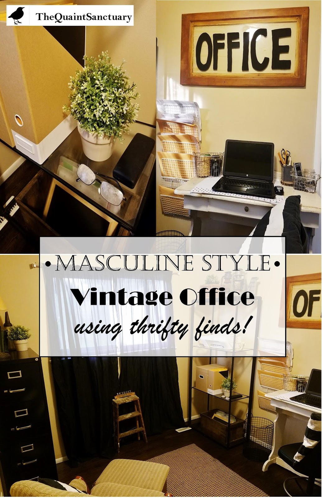 The Quaint Sanctuary: { Masculine Vintage Office/ Den using Thrifty ...