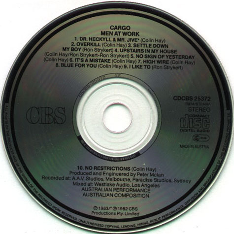 Studio 21: Men At Work / Cargo - 1982 . The Album