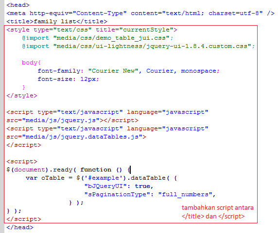 Dunia Edukasi dan TI: Menggunakan DataTables untuk Menampilkan Data ...
