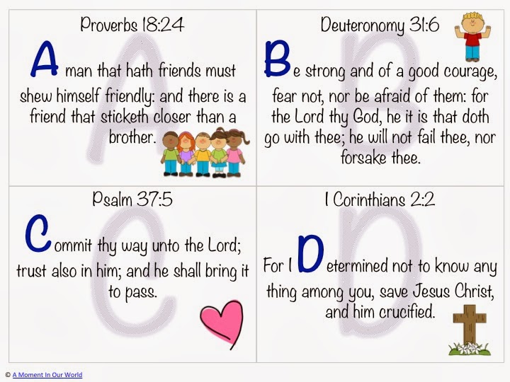 ABC Bible Verse Cards - A Moment in our World