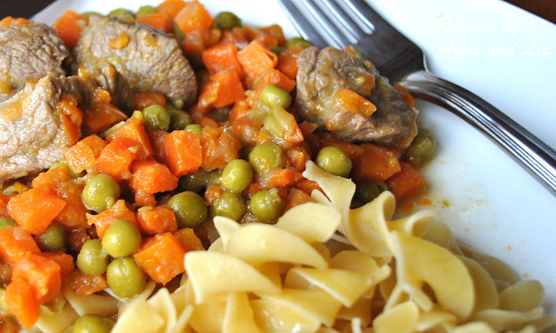 EASY Veal Stew with Wine, Peas and Carrots - 2 Sisters Recipes by Anna ...