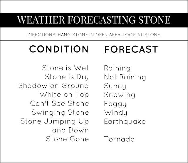 Weather Forecasting Stone Gag Gift - Muslin and Merlot