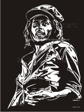 Vector Bob Marley Line Art | Menggambar Vektor