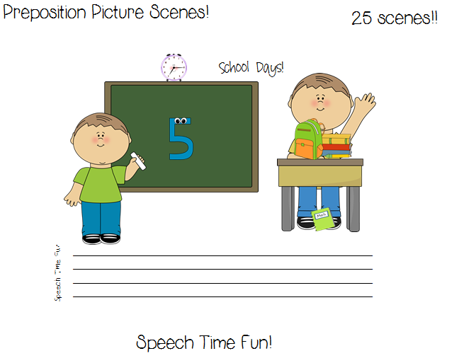 Preposition Picture Scenes! Whole Year of Themes! - Speech Time Fun ...