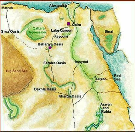 Travel the Egyptian desert: Map