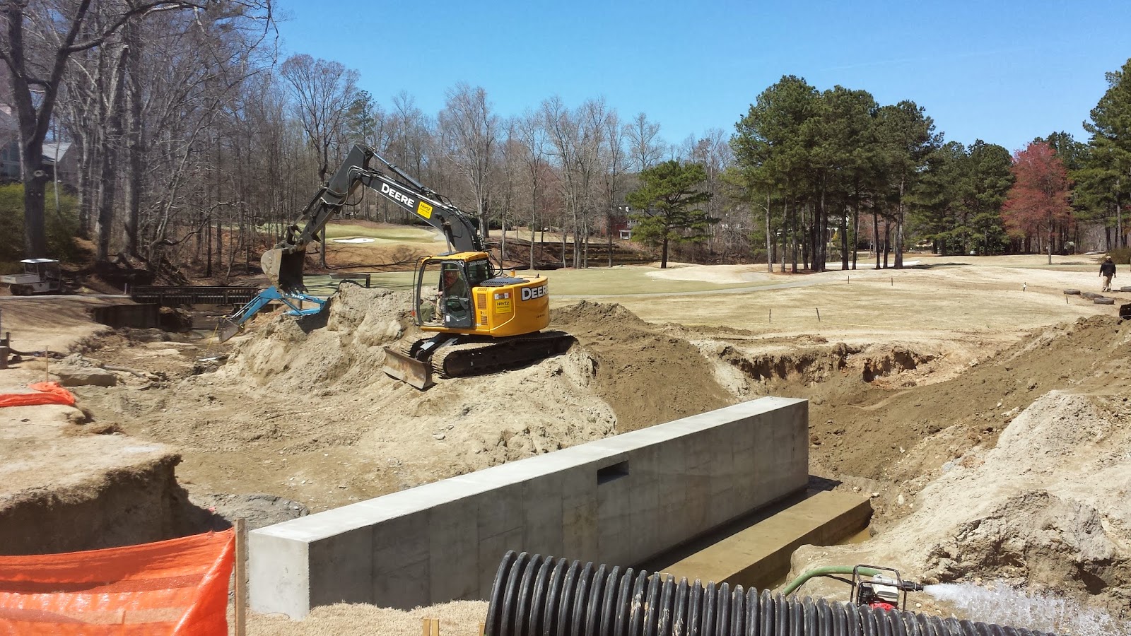 Marietta Country Club Grounds: Large Forebay is nearing completion