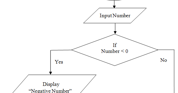Introduction to Programming: Draw flowchart to check negative number.