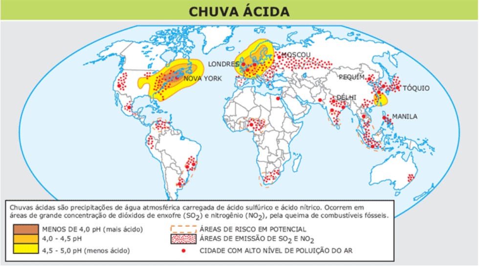 CLIMAS: IMPACTOS AMBIENTAIS - chuva ácida - Geografalando